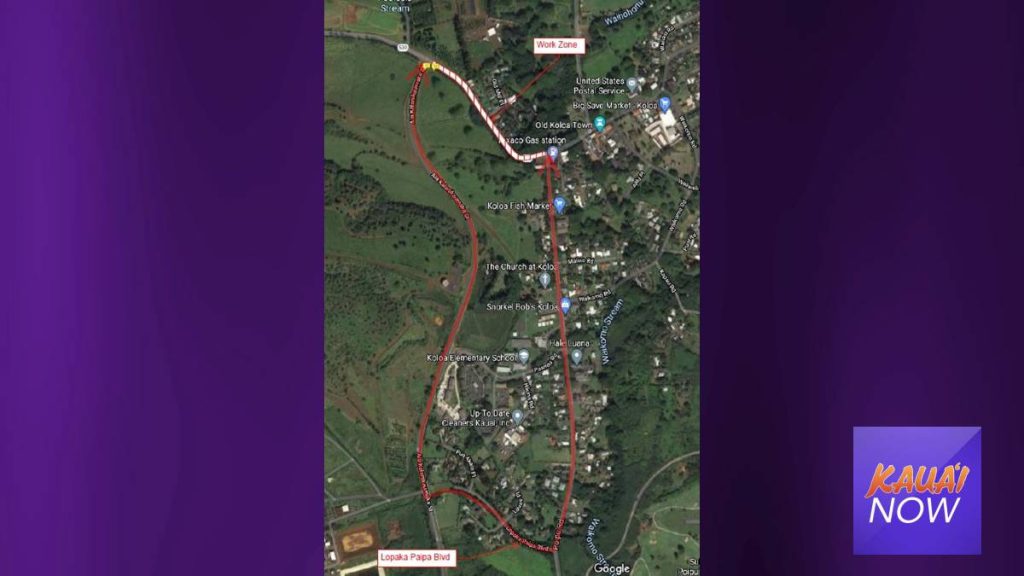 Construction Closes Portion of Kōloa Road : Kauai Now