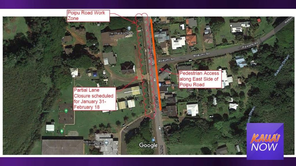 Lane Closures Scheduled Starting Next Week on Poipu Road : Kauai Now