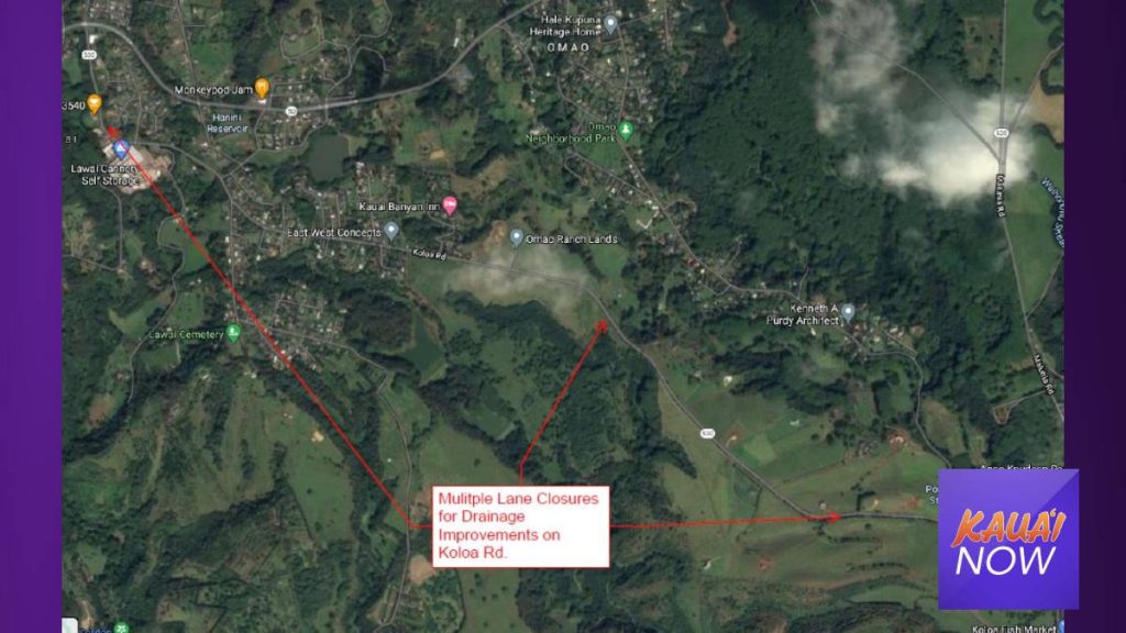Lane Closures Slated For Multiple Sections of Kōloa Road : Kauai Now