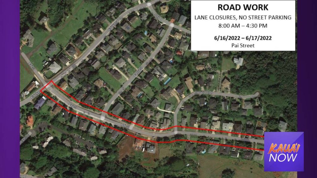 Update: Lane Closures Scheduled For Portions of Pai Street in Kalāheo ...