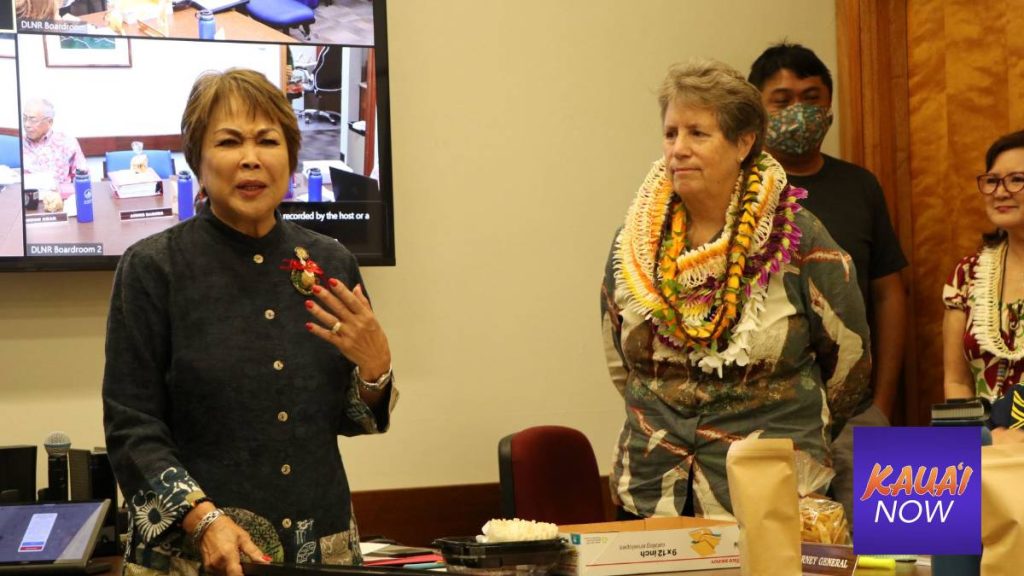 Case presented certificate from Hawai‘i Senate in honor of her service ...