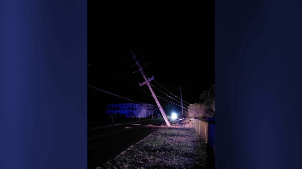 Power outage ongoing following vehicle collision with utility pole ...